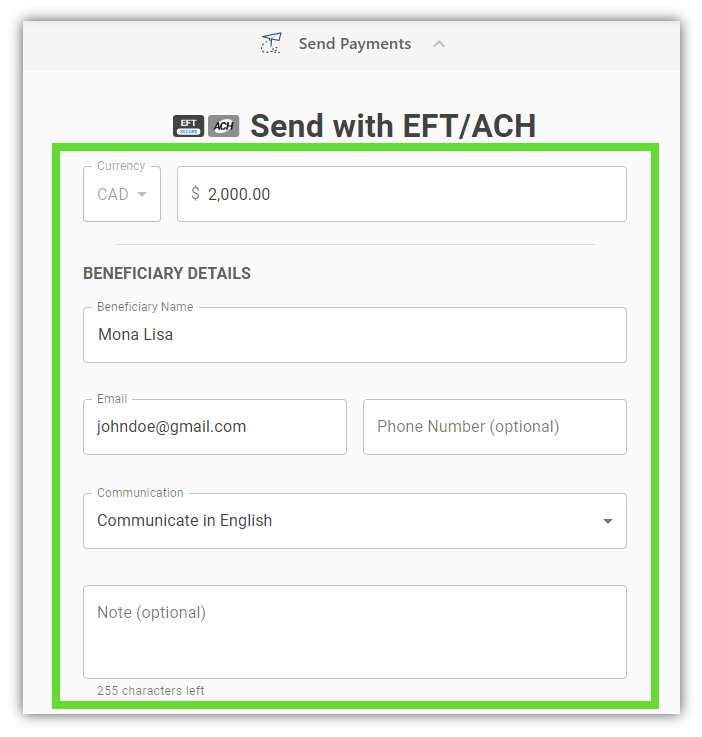 Sending Money