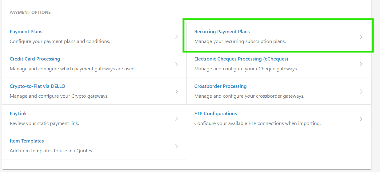 Create/Manage Recurring Payment Plans